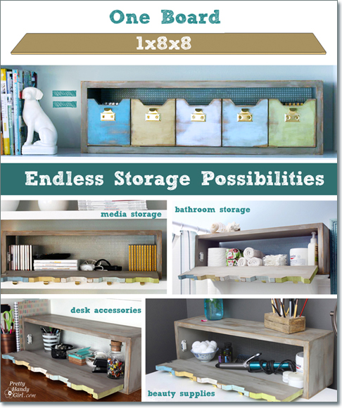 Plenty O’ Storage from One Board | Pretty Handy Girl | Bloglovin’