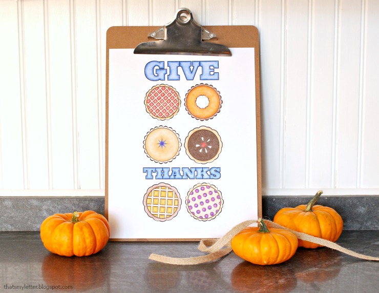 Thanksgiving Pie Free Printable - Pretty Handy Girl